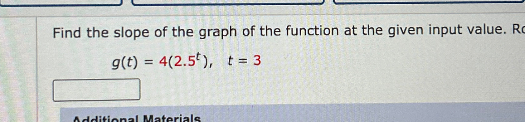 Solved Find the slope of the graph of the function at the | Chegg.com