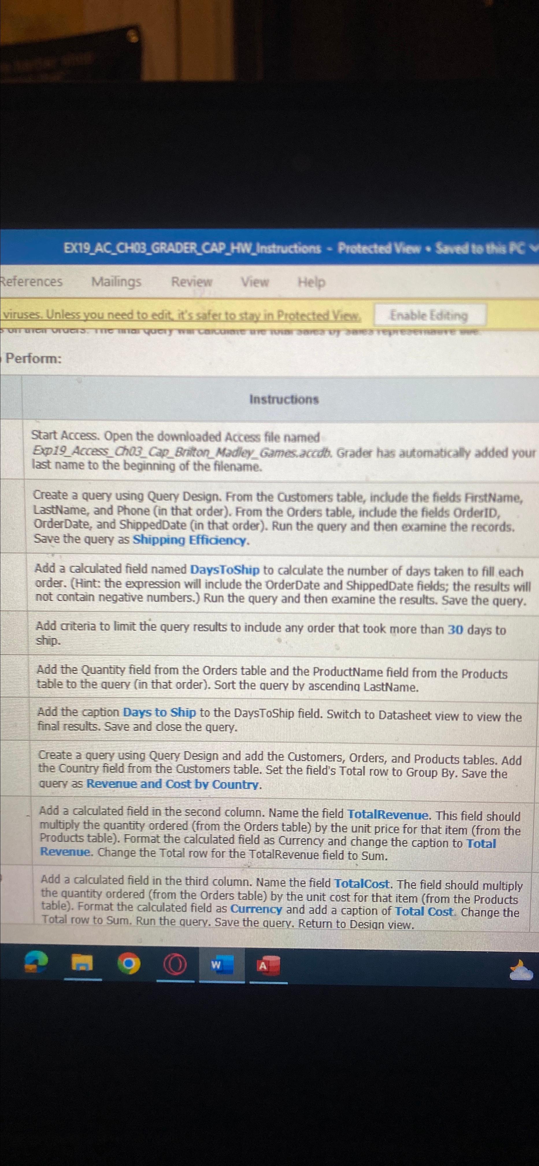 Solved EX19_AC_CH03_GRADER_CAP_HW_Instructions - ﻿Protected | Chegg.com