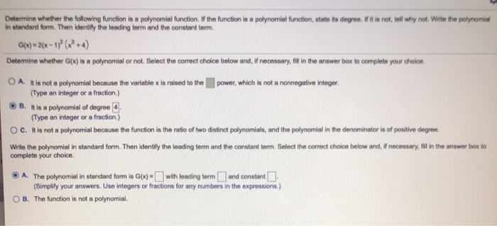 Solved Determine whether the following function is a | Chegg.com