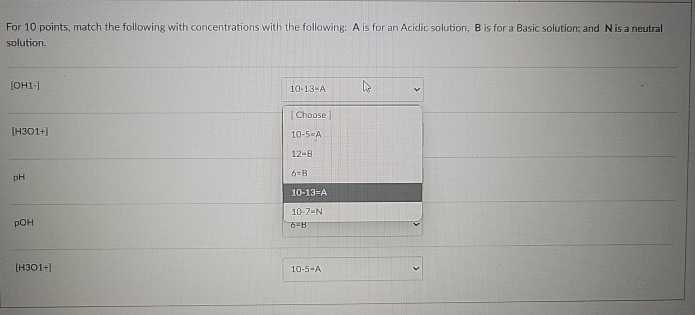 Solved For 10 ﻿points, match the following with | Chegg.com