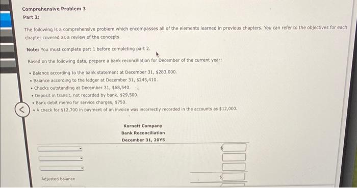 Solved Part 2: The following is a comprehensive problem | Chegg.com