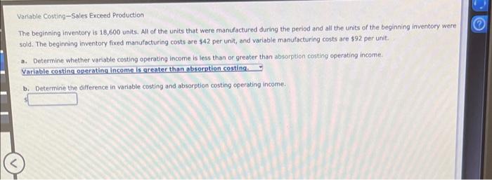 Solved Variable Costing Lindquist Company has the following | Chegg.com