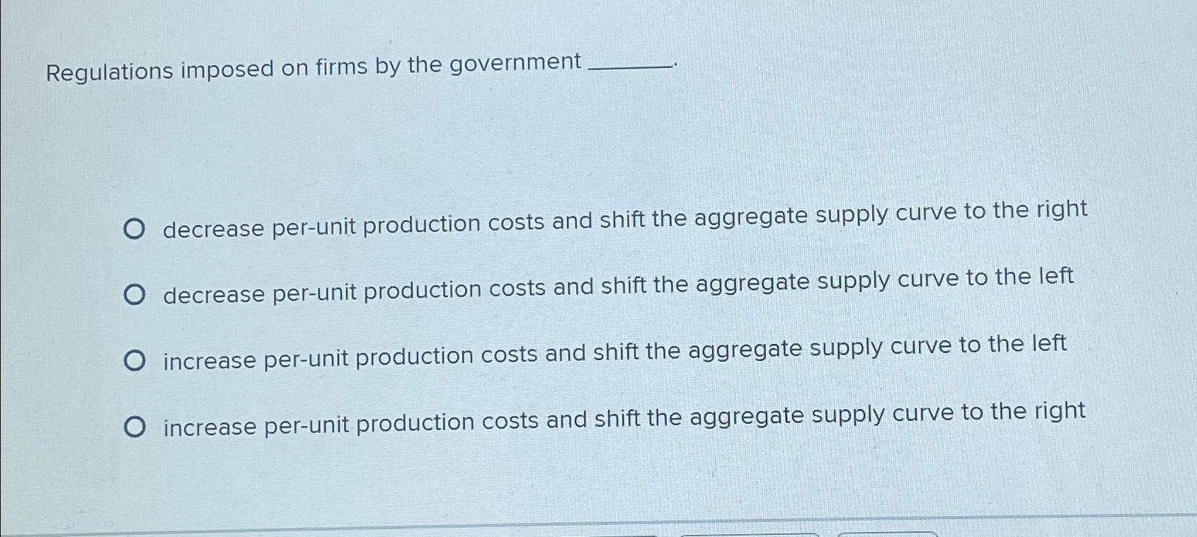Solved Regulations imposed on firms by the | Chegg.com