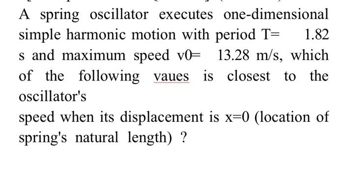 Solved A spring oscillator executes one-dimensional simple | Chegg.com