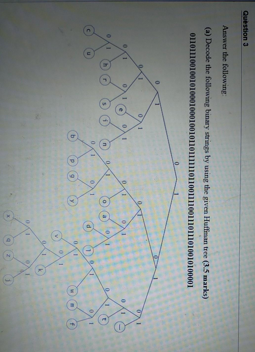 Solved Question 3 Answer The Following A Decode The 