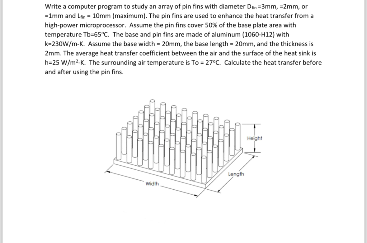 Solved Write a computer program to study an array of pin | Chegg.com