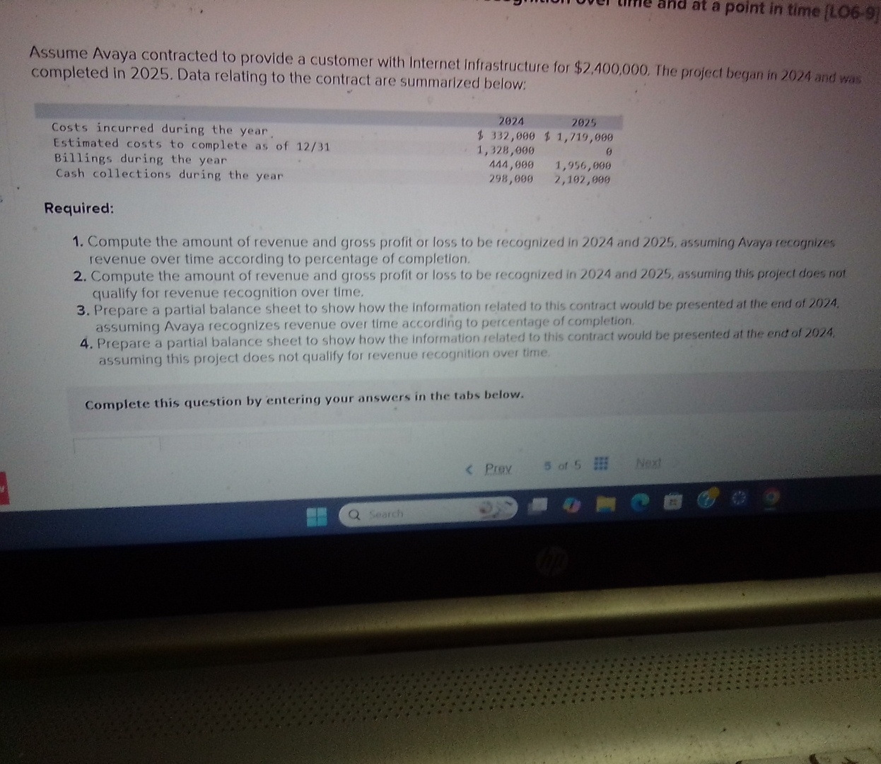Solved Assume Avaya contracted to provide a customer with | Chegg.com
