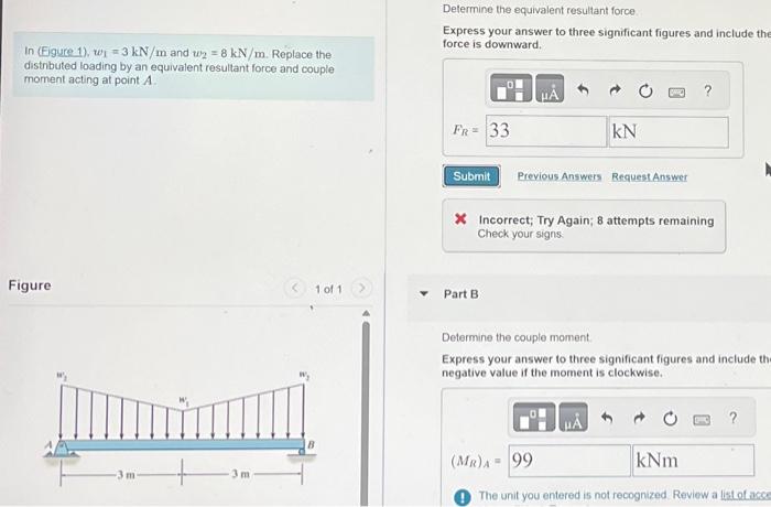 Solved Determine the equivalent resultant force In (Figure | Chegg.com