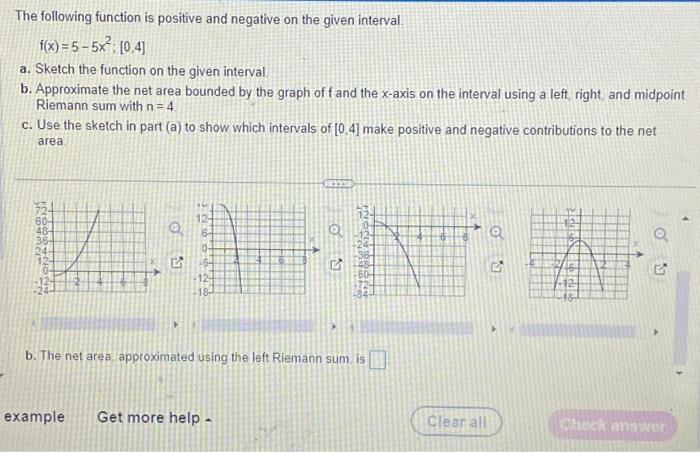 Solved The following function is positive and negative on | Chegg.com