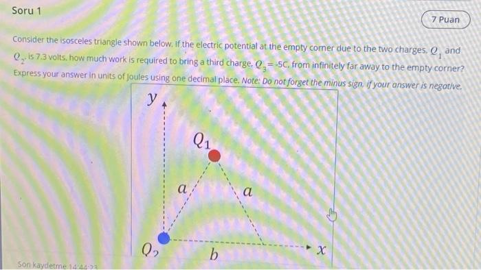 Solved Consider the isosceles triangle shown below. if the | Chegg.com