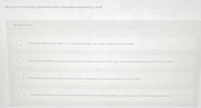 Solved Which of the following statements about informative | Chegg.com