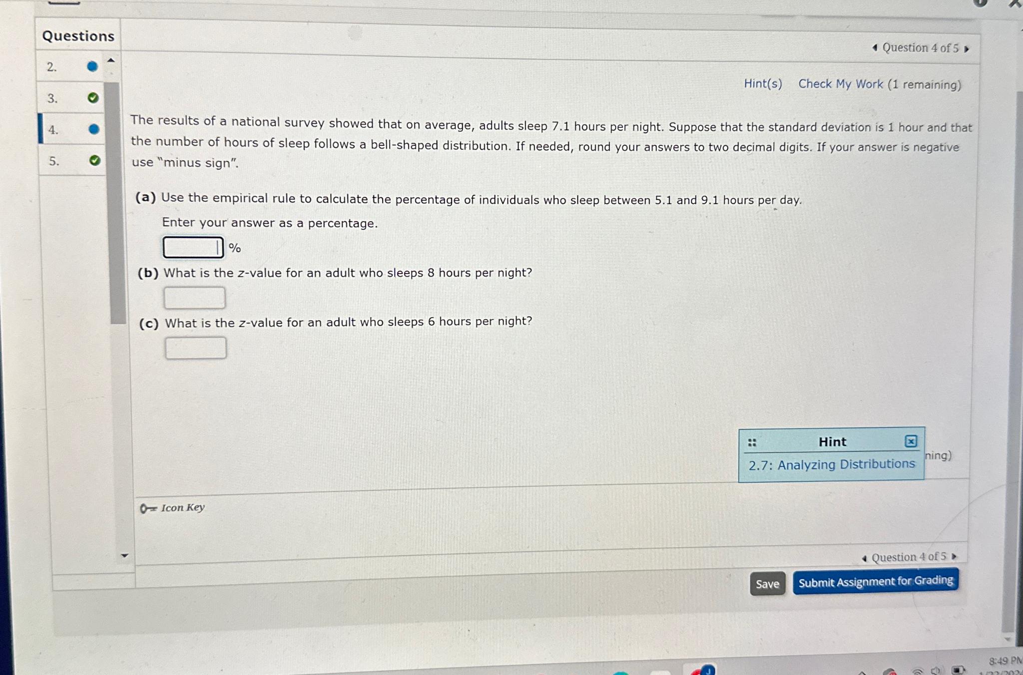 Solved QuestionsQuestion 4 ﻿of 5 ,2.Hint(s) ﻿Check My Work | Chegg.com
