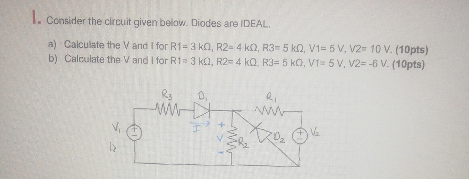 Solved Consider the circuit given below. Diodes are IDEAL. | Chegg.com