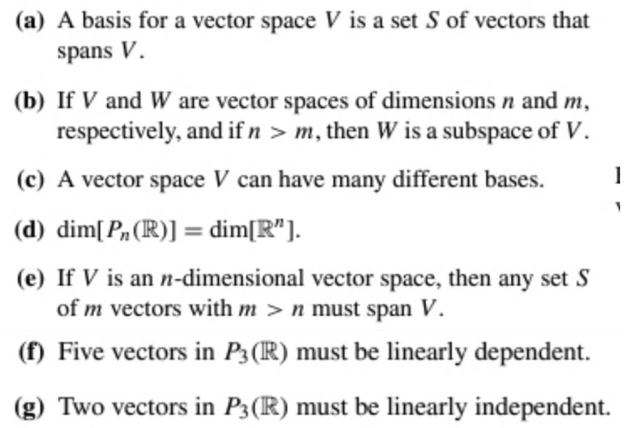 Solved (a) ﻿A basis for a vector space V ﻿is a set S ﻿of | Chegg.com
