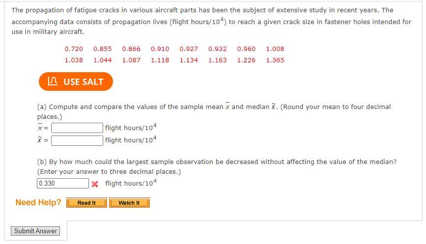 Solved The propagation of fatigue cracks in various aircraft | Chegg.com