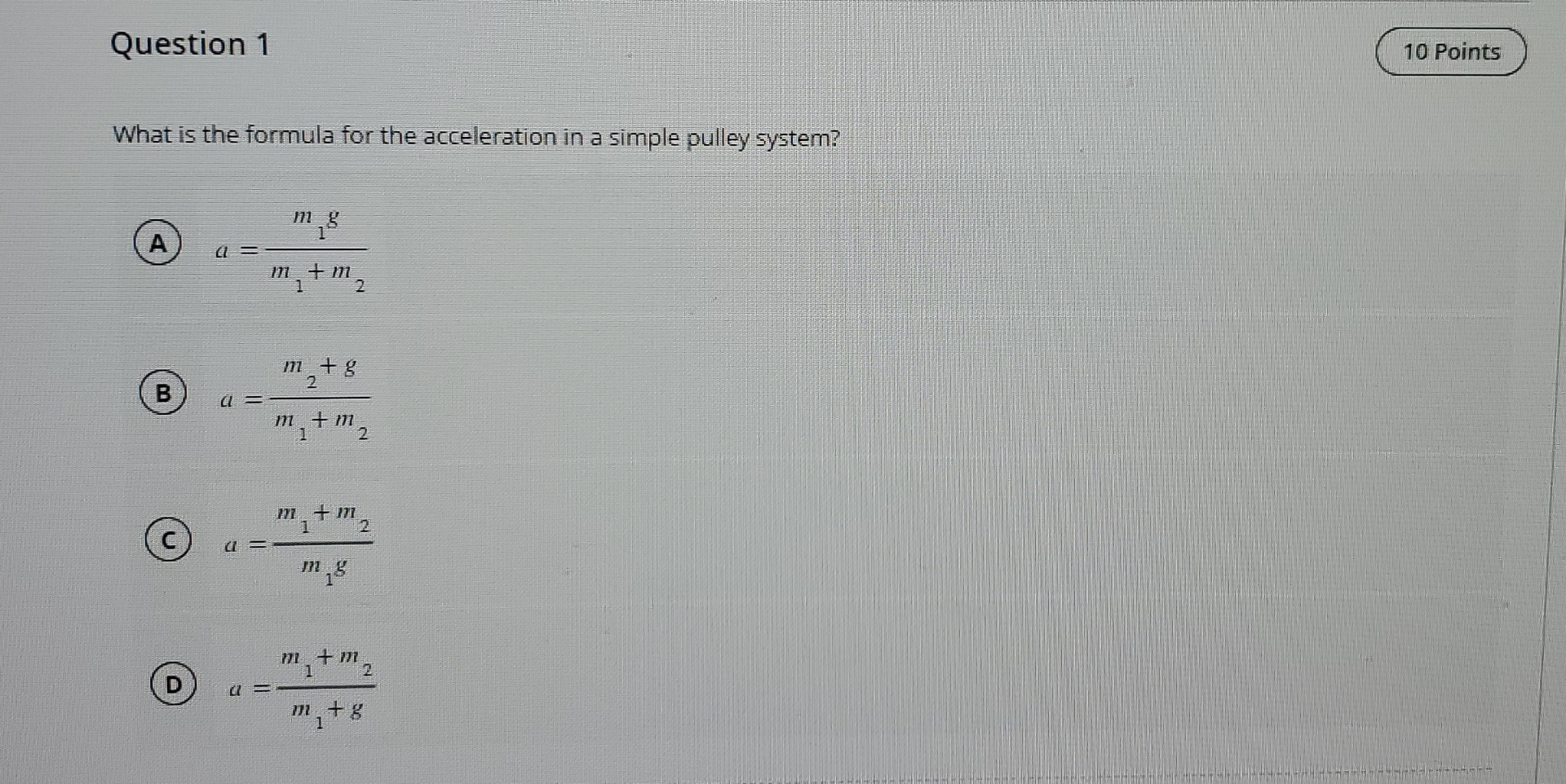 Solved Question 110 ﻿PointsWhat is the formula for the | Chegg.com