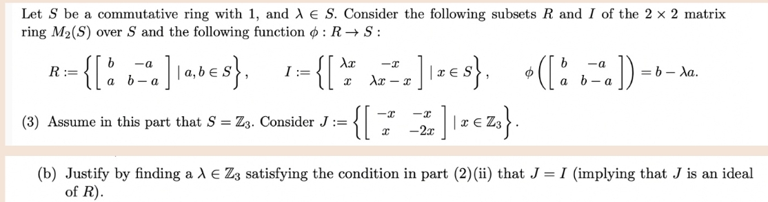 Solved (b) ﻿Justify by finding a λinZ3 ﻿satisfying the | Chegg.com