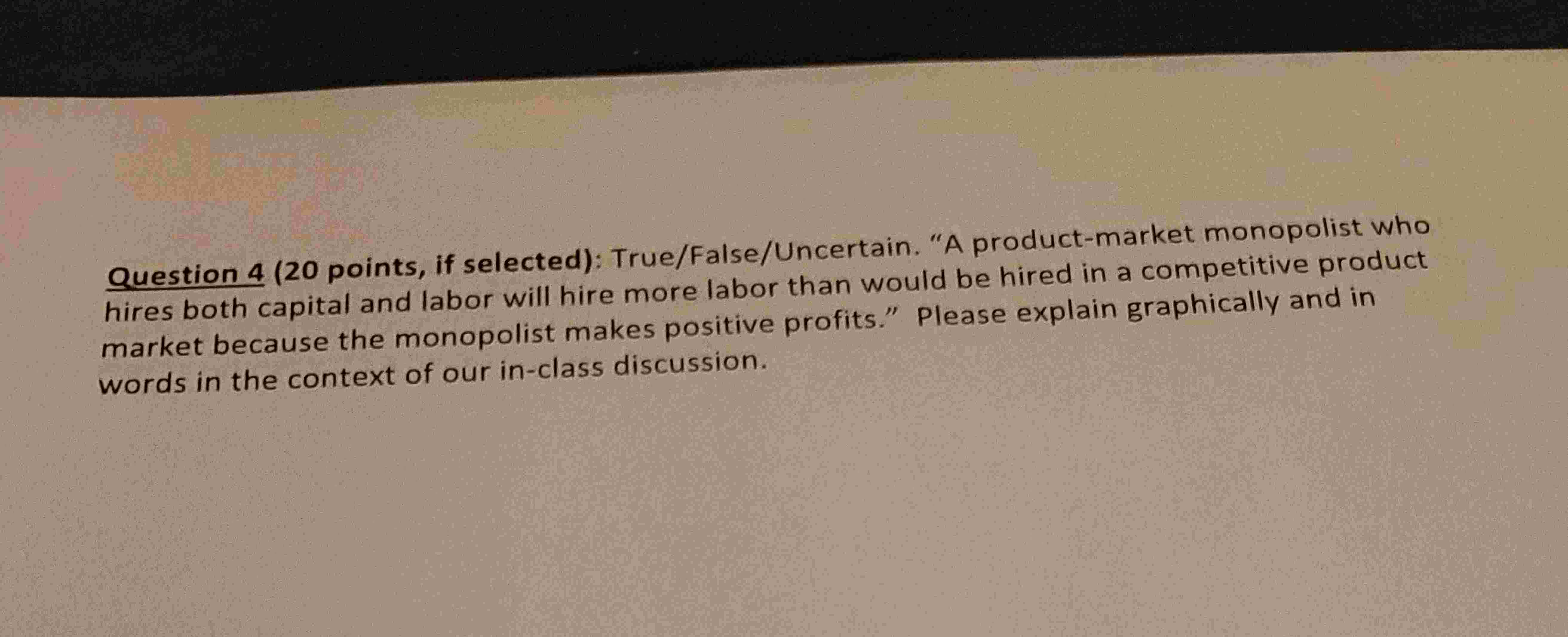 Solved Question 4 20 points If Selected