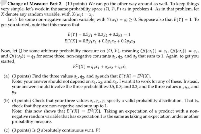 Solved Change of Measure: Part 1 (20 points) This problem | Chegg.com