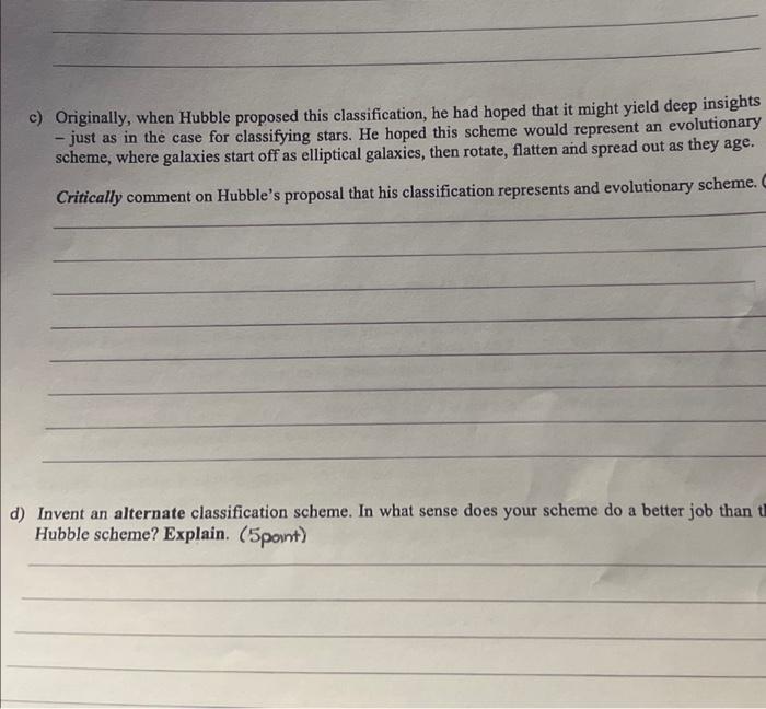 Solved c) Originally, when Hubble proposed this | Chegg.com