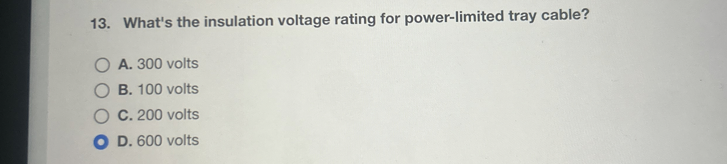 Solved What's the insulation voltage rating for | Chegg.com