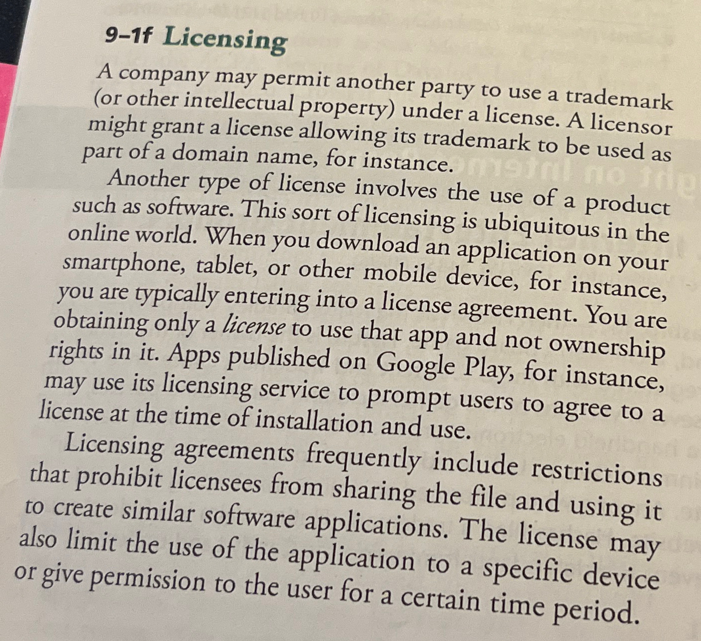 Solved 9-1f LicensingA company may permit another party to | Chegg.com