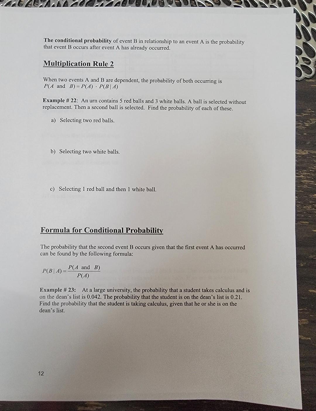 Solved Section 4.3: The Multiplication Rules and Conditional | Chegg.com