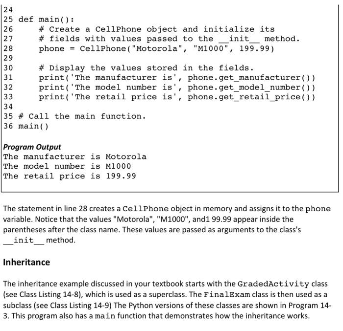 Solved Chapter 14 Object-Oriented Programming Python is a | Chegg.com