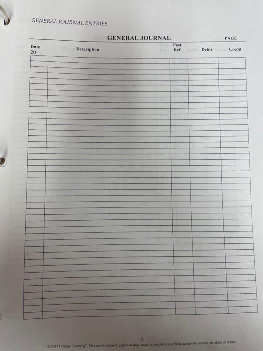 GENERAL JOURNAL ENTRIES GENERAL JOURNAL PAGE Date 20 | Chegg.com
