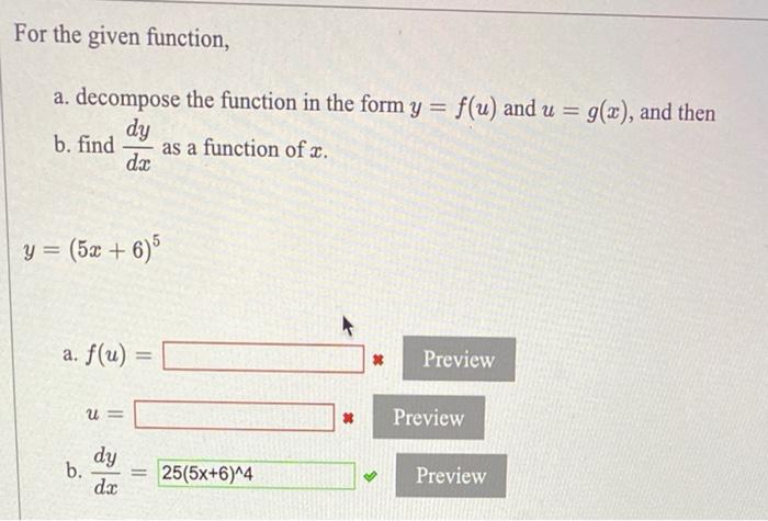 Solved For the given function, - a. decompose the function | Chegg.com