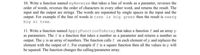 Solved 10. Write a function named myReverse that takes a | Chegg.com