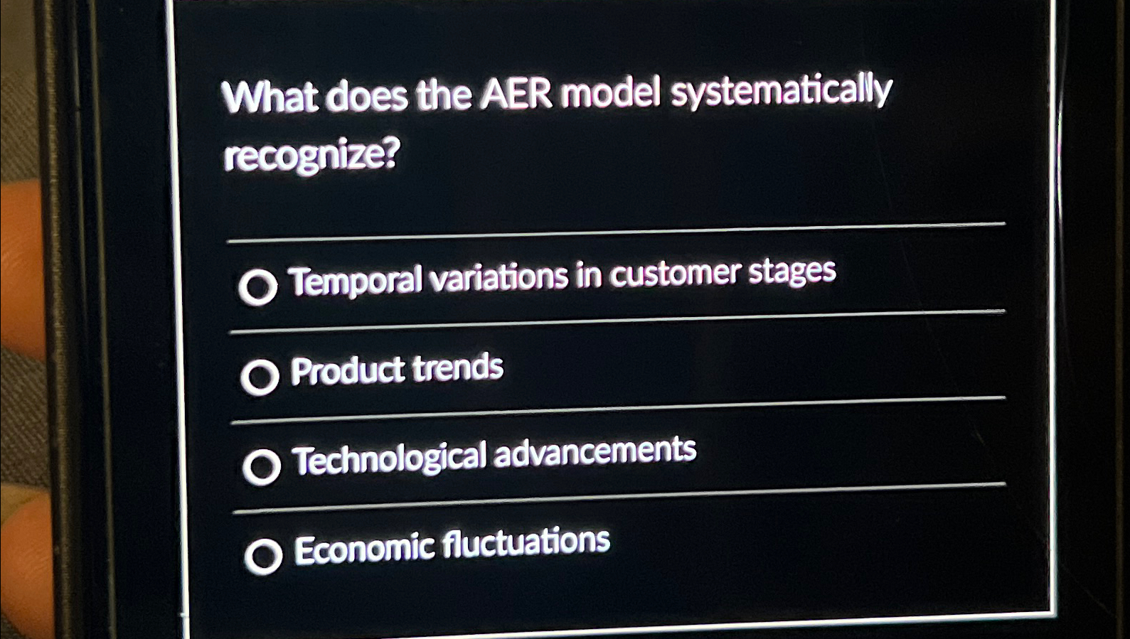 Solved What does the AER model systematically | Chegg.com