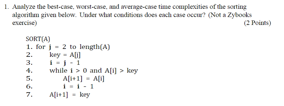 Solved Analyze the best-case, worst-case, and average-case | Chegg.com