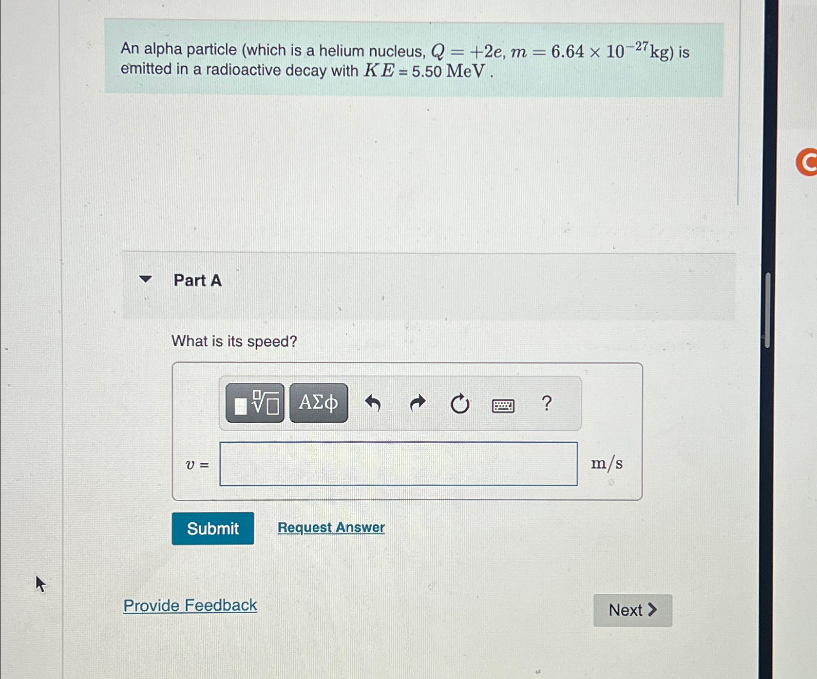 Solved An alpha particle (which is a helium nucleus, | Chegg.com
