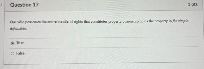 Solved One who possesses the entire bundle of rights that | Chegg.com