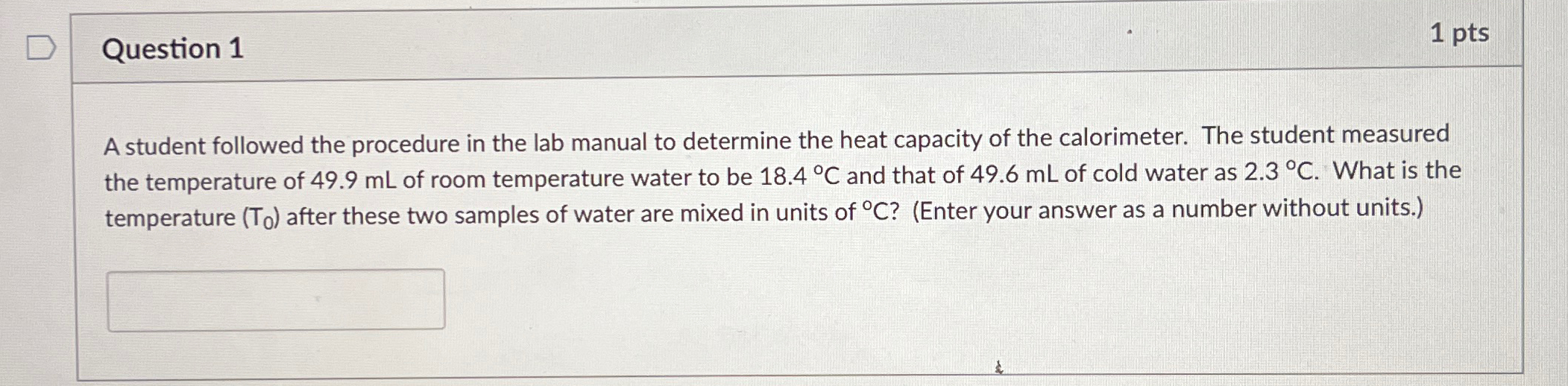 Solved Question 11ptsA student followed the procedure in the | Chegg.com