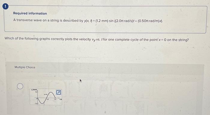 Solved Required information A transverse wave on a string is | Chegg.com