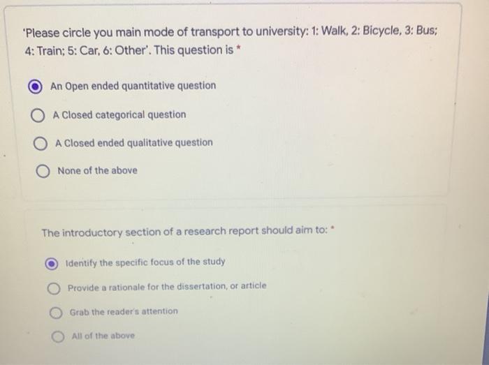 Solved 'Please circle you main mode of transport to | Chegg.com
