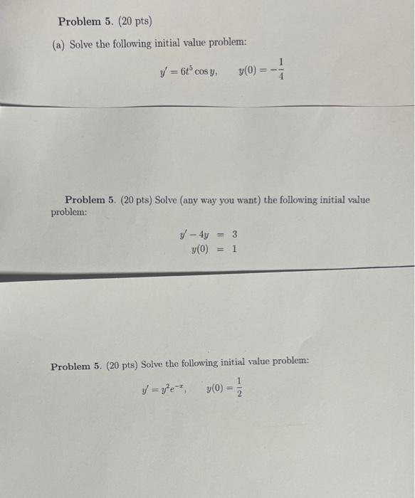 Solved (a) Solve the following initial value problem: | Chegg.com
