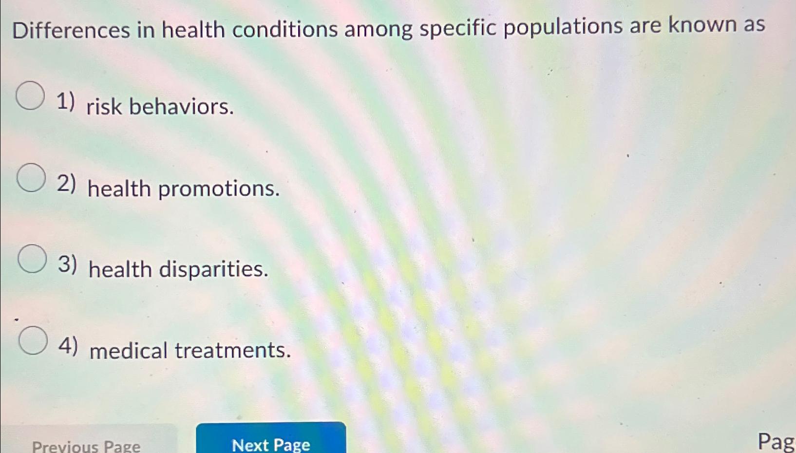 Solved Differences in health conditions among specific | Chegg.com