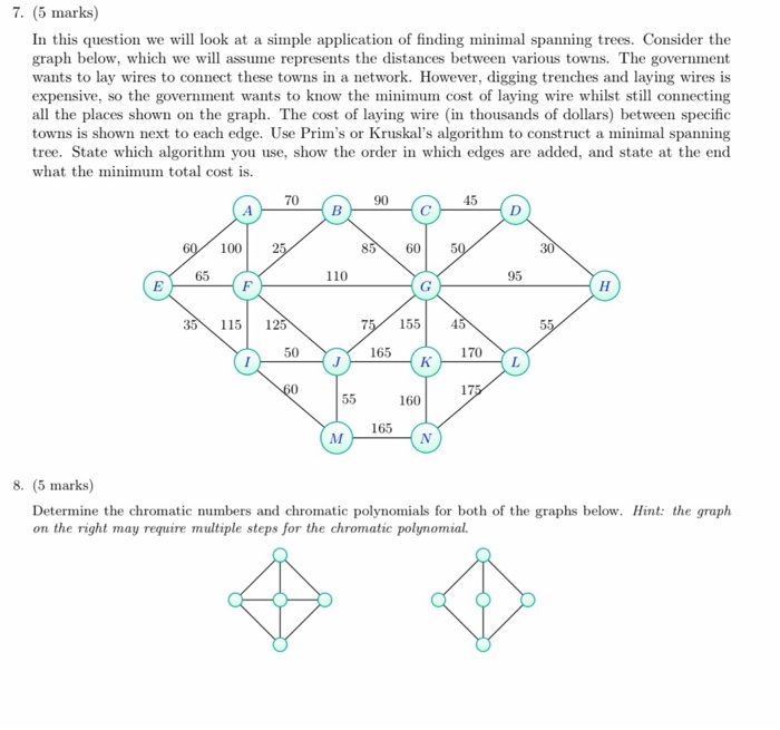 5. (5 marks) Suppose that you had a simple connected | Chegg.com