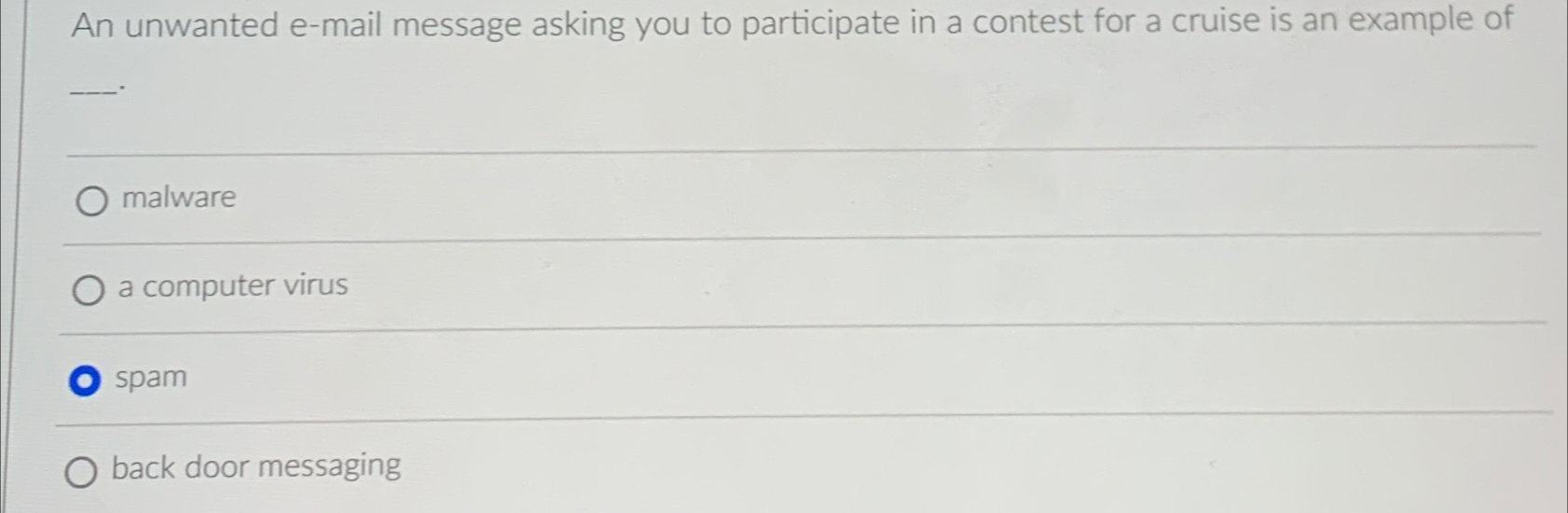 Solved An unwanted e-mail message asking you to participate | Chegg.com