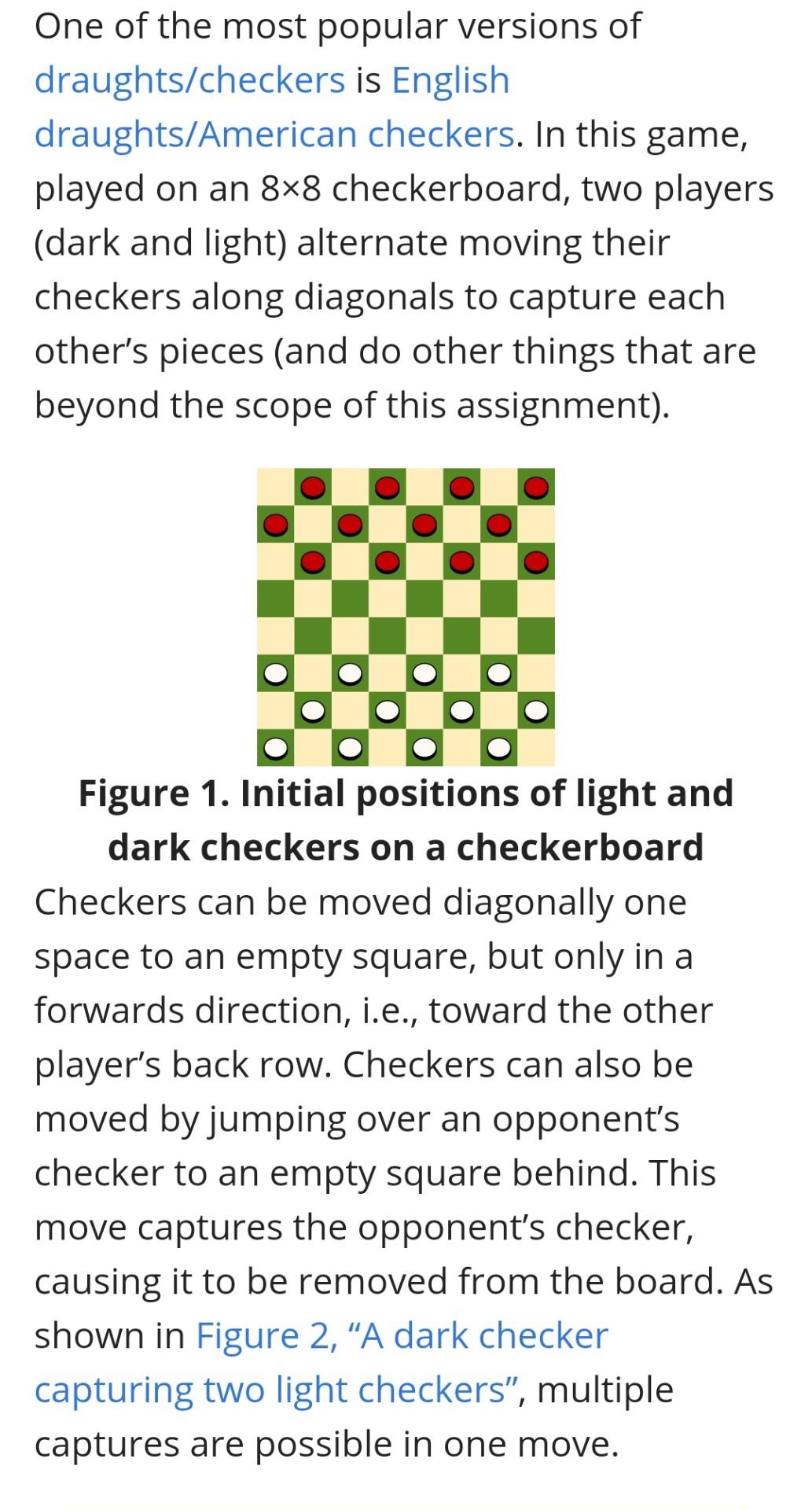 One of the most popular versions of draughts/checkers | Chegg.com