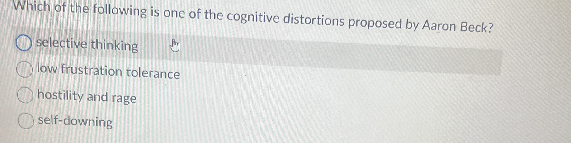 Solved Which of the following is one of the cognitive | Chegg.com