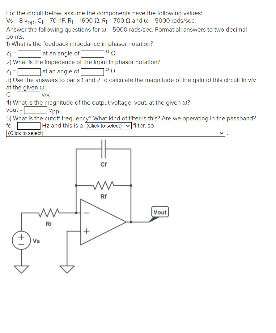 Solved 7.For the circuit below, assume the components have | Chegg.com