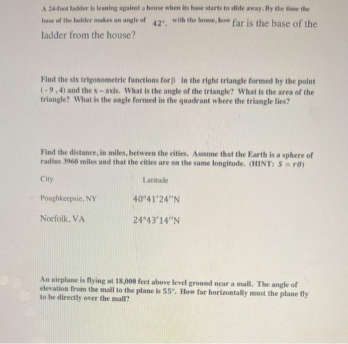 Solved A 24-root ladder is leaning against a house when its | Chegg.com