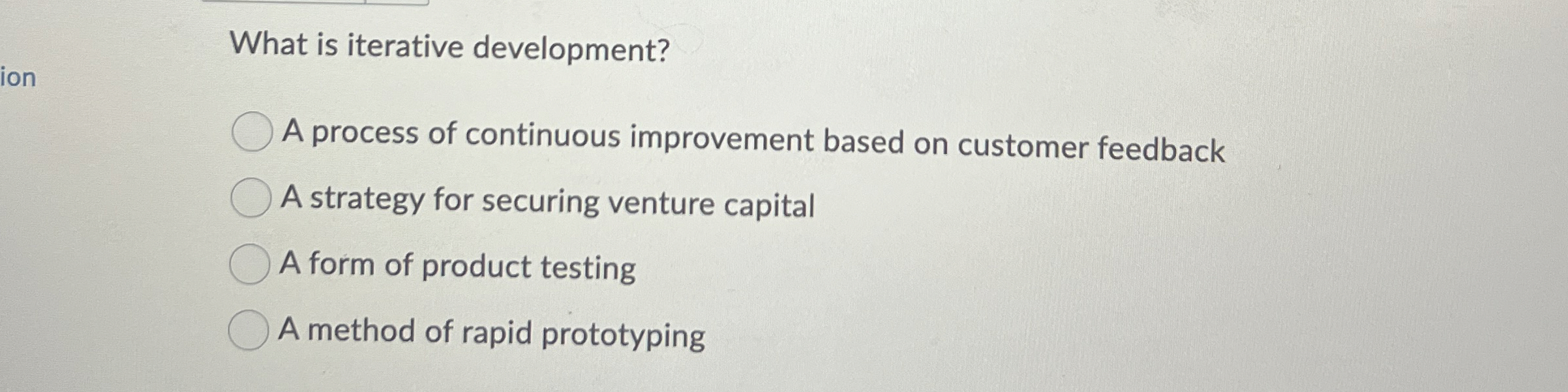 Solved What is iterative development?A process of continuous | Chegg.com