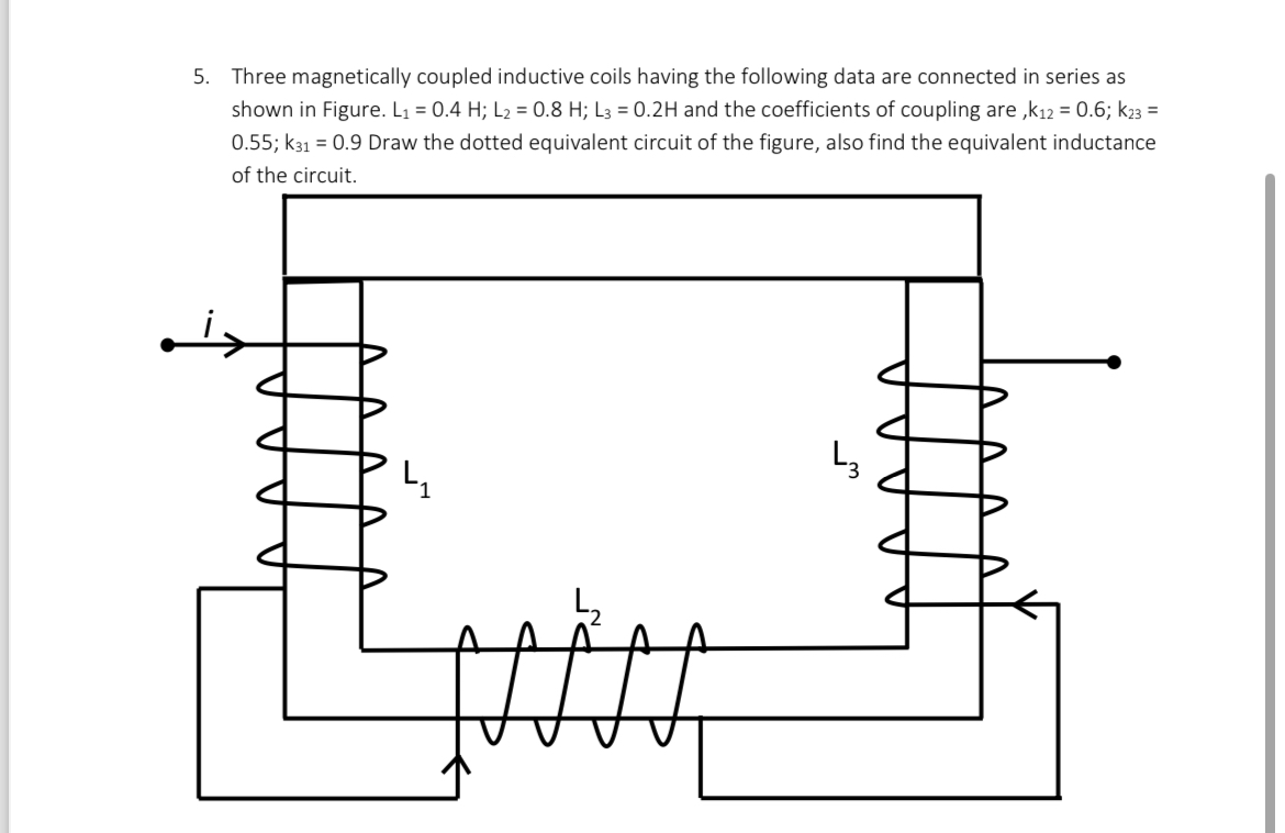 Solved Three magnetically coupled inductive coils having the | Chegg.com