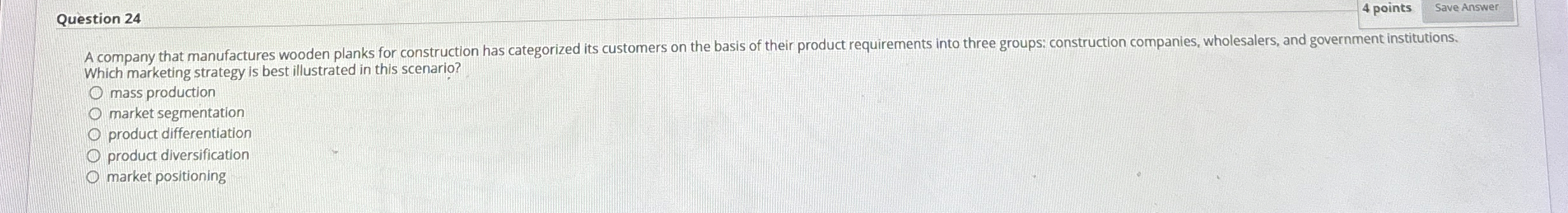 Solved Question 24 4 ﻿points Which marketing strategy is | Chegg.com