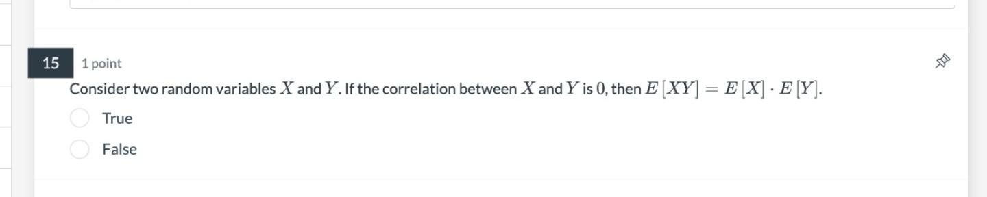 Solved 1 point Consider two random variables X and Y. If the | Chegg.com